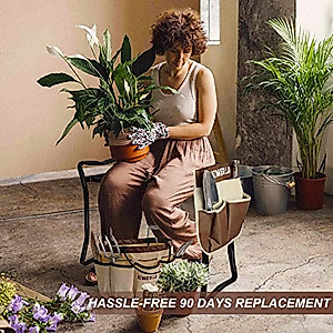 Aimerla Foldable Garden Kneeler Seat Heavy Duty {Soft Thick Kneeling Pad} Durable Garden Stool - 2 large Capacity Garden Tool Bags with Pockets - Portable Garden Bench for Indoor and Outdoor Gardening