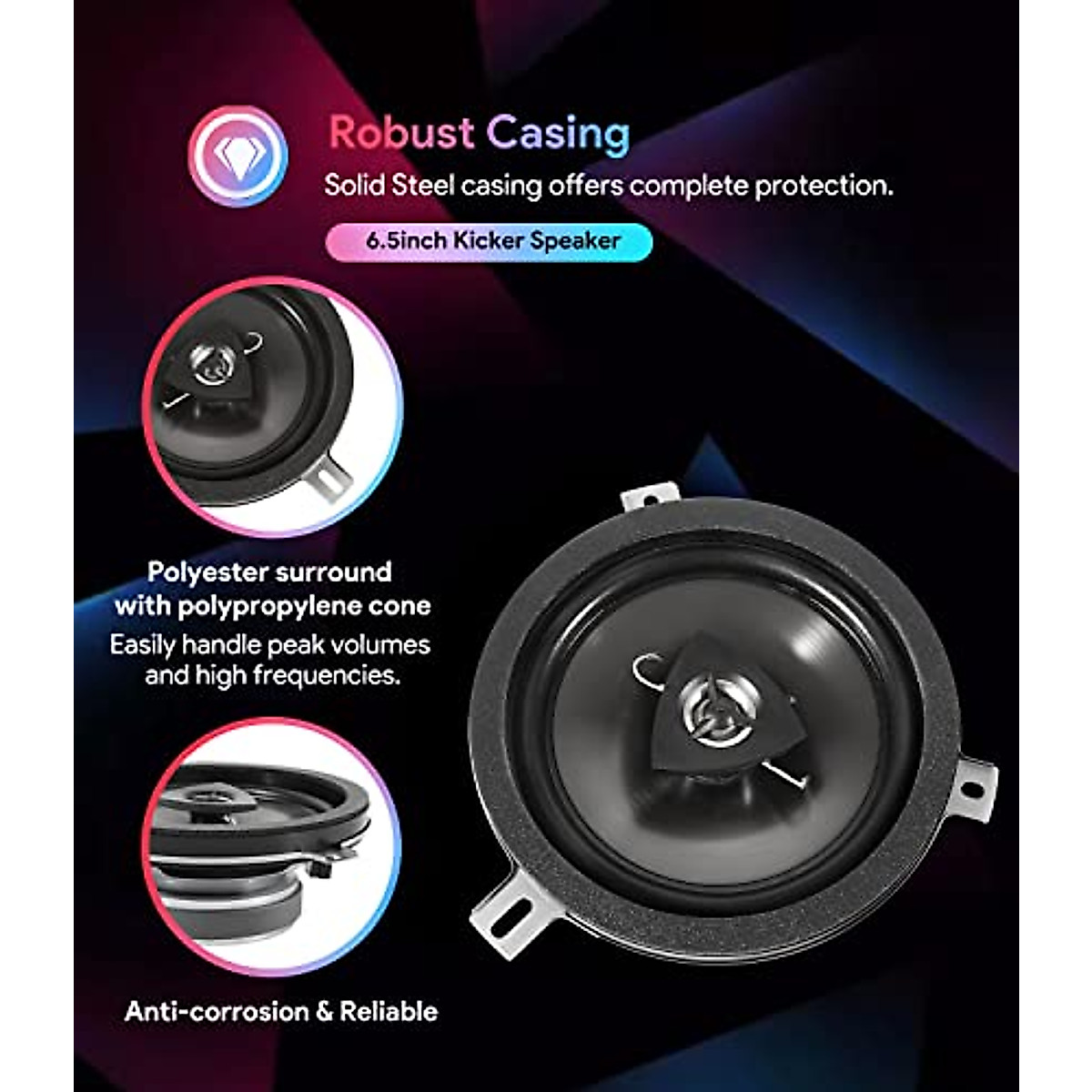4 Pack for 2007-2018 Jeep Wrangler JK JKU, Replace for Kicker Speaker Upgrade, 77KICK10