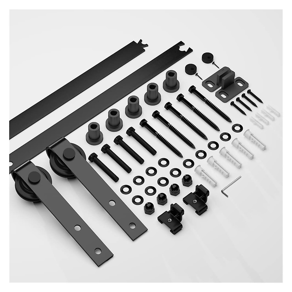 Barn Door Hardware kit 6ft Sliding Barn Door Hardware Kit, Mechanism Carbon Steel Smoothly Quietly Easy Install Hardware Track Kit