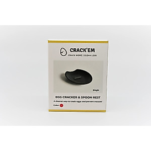 Crack'em Egg Cracker & Spoon Rest (Candy Apple Red) - Perfectly Cracks Eggs & Contains Messes - Easy to Use & Clean - Great for Kids - Prevents Broken Yolks