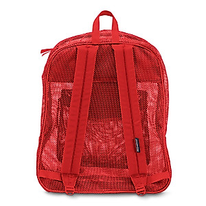 JanSport Mesh Pack - See Through Backpack, Red Tape