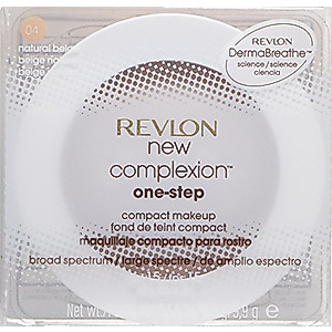 Revlon Foundation, New Complexion One-Step Face Makeup, Longwear Light Coverage with Matte Finish, SPF 15, Cream to Powder Formula, Oil Free, 004 Natural Beige, 0.35 Oz