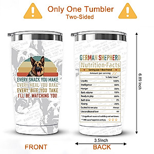 TkinTall German Shepherd Gifts, German Shepard Dog Lover Tumbler Gift for Women Mom, Accessories for Christmas Decor, Vacuum Stainless Steel Insulated Coffee Travel Mug 20oz Cup