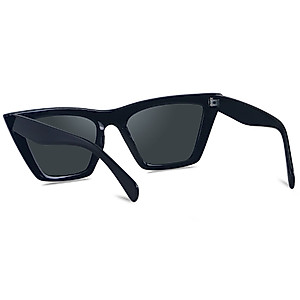 LYZOIT Cat Eye Sunglasses Women 2 Pack Square Cateye Frames Fashion Vintage Classic Retro Sun Glasses Cool Trendy Shades Black Tortoise