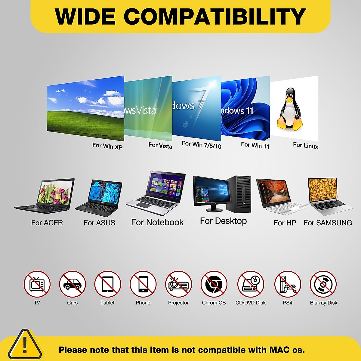 Floppy Disk Reader, External USB 2.0 & Type C Floppy Disc Reader, Portable 3.5 inch 1.44 MB Floppy Disk Drive for PC Laptop and Desktop with Windows 11/10/8/7/XP