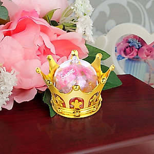 18 Pcs Gold Fillable Crown with Dome Mini Plastic Crown Decoration Candy Gift Boxes Fillable Decorative Crown Party Favor Box Crown Candy Containers for Baby Shower Birthday Wedding Party Supplies