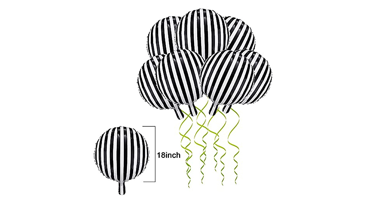Black & White Striped Balloons for Party Decor