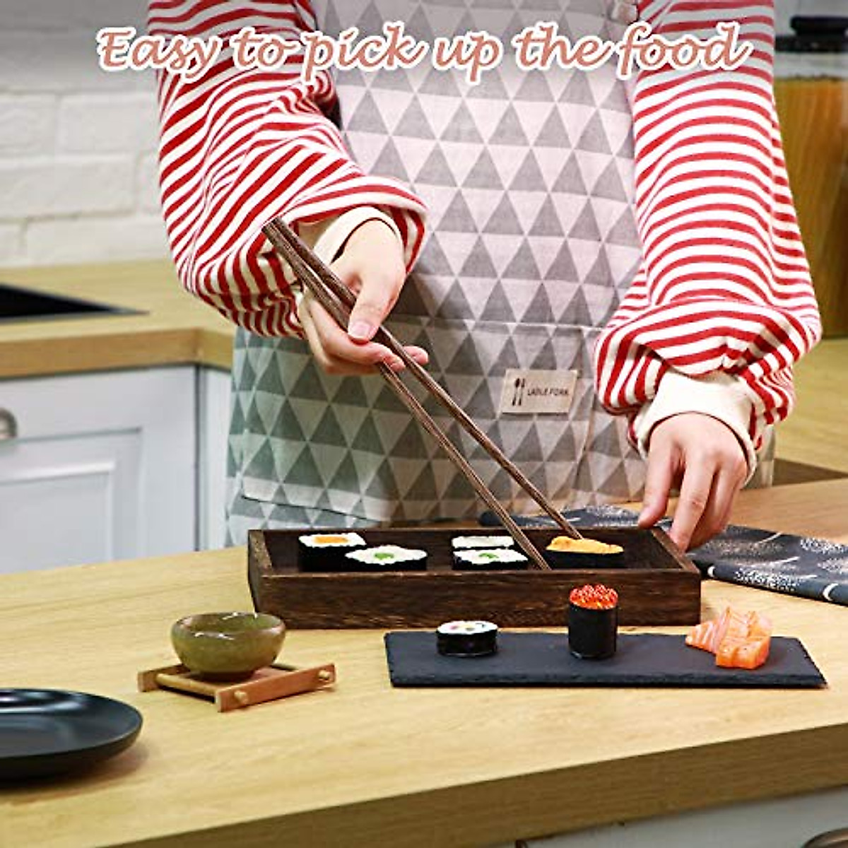 10 Pairs Long Wooden Chopstick Cooking Chopsticks Extra Long Chopsticks Noodle Chopsticks Hot Pot Chopstick Chinese Style Chopsticks Natural Wooden Frying Chopstick for Cooking, 12 Inch