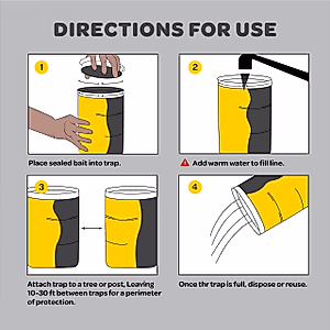 Outdoor Fly Trap [Set of 3] Fly Traps Outdoor with Dissolvable Non-Toxic Bait - Fly Repellent for Outdoor Use Only - Controls Flies for Patios, Barns, Ranches Etc. Hanging Fly Traps with Tie Included