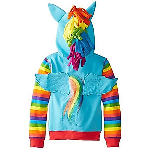 My Little Pony Girls' Rainbow Dash Cosplay Hoodie, Rainbow Dash, 4T