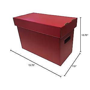 (5) Max Pro SHORT Colored Comic Storage Box - Holds 150 - 175 Comic Books - RED