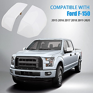 Oxford White Mirror Cover Caps Compatible with Ford F150 2015 2016 2017 2018 2019 2020 Door Rear View Upgrade