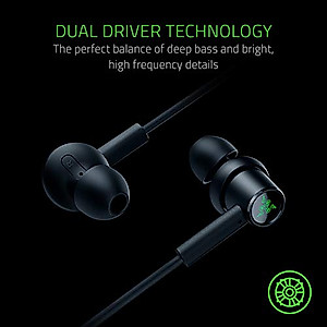 Razer Hammerhead USB-C Active Noise Cancellation (ANC) Earbuds DAC - Custom-Tuned Dual-Driver Technology - in-Line Mic & Volume Control - Aluminum Frame - Braided Cable - Matte Black