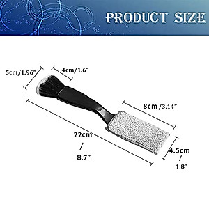 Smeyta Double Head Brush for Car Clean 1Pack,Car Brushes for Detailing Interior,Car Detailing Brushes Exterior,Soft Car Detailing Brush(Double Head-Black,1Pack)