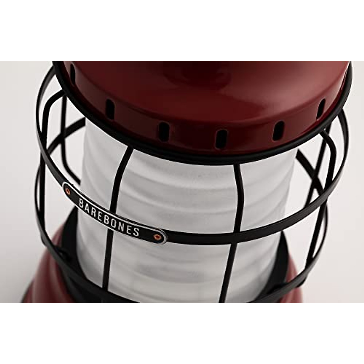 Barebones Bronze Forest Lantern - Vintage, Rechargeable, Adjustable Brightness (Red)