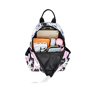 Ymeibe 12 Inch Cute Cat Mini Backpack for Teen Girls Lightweight Backpack Multi-Pockets Cartoon Bookbag Fashion Campus Casual Backpack