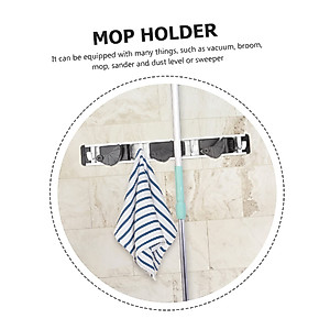 KITANDOVE Mop Holder Office Organizers Wall Mop Closet Storage Hanger Garage Storage Utility Rack Shelf Pantry Organization and Storage Mop Hanger Mops Garden Black Space Aluminum