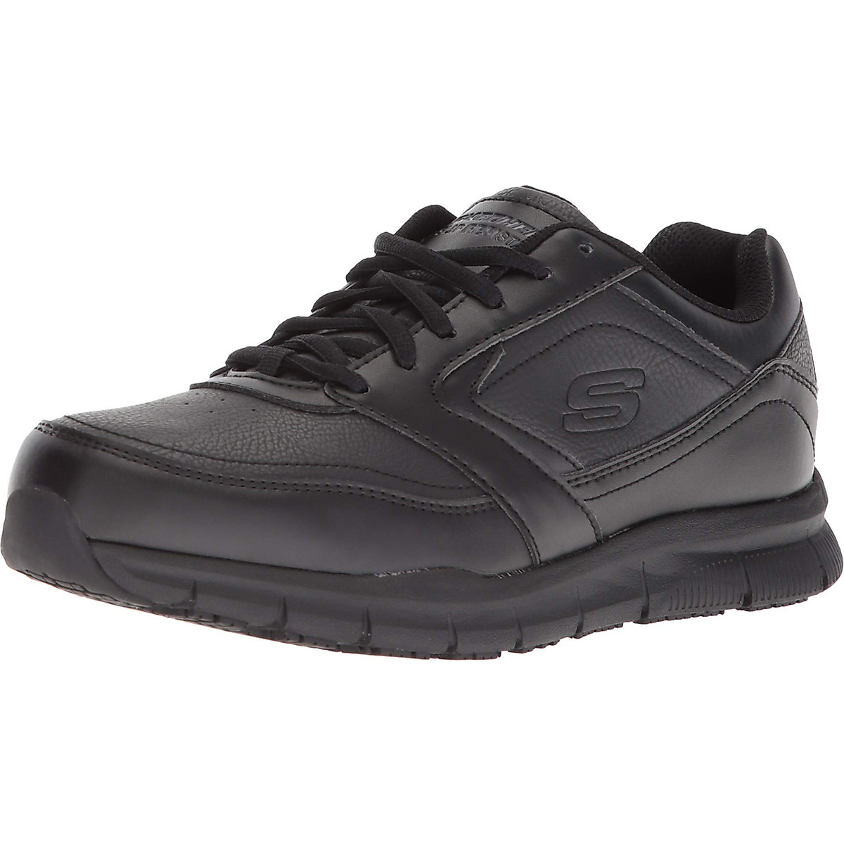Skechers womens Nampa-wyola Food Service Shoe, Black Polyurethane, 7.5 Wide US
