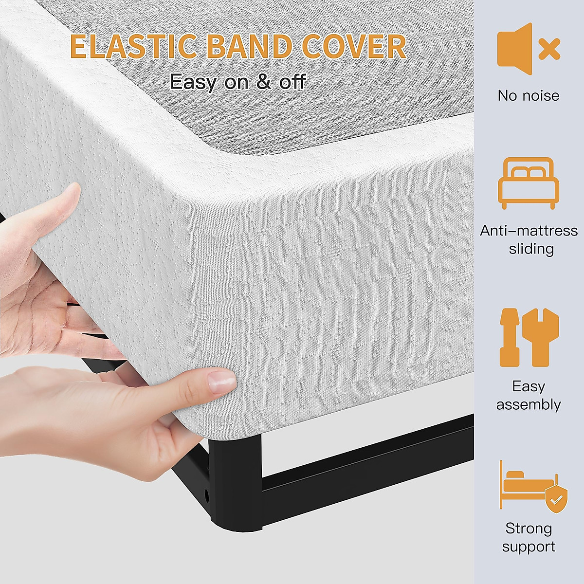 OSASET Queen Box Spring, 7 Inch Box Spring for Queen Bed, 3000 lbs Heavy Duty Metal Frame Mattress Foundation with Fabric Cover, Easy Assembly-Noise Free