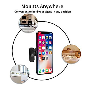 KSWNG Universal Air Vent Car Mount and Dashboard Sticker Holder 360° Rotation Clip Car Mount Phone Holder with Adjustable Switch Lock for Smartphones GPS Navigation (2 Pack, Black)