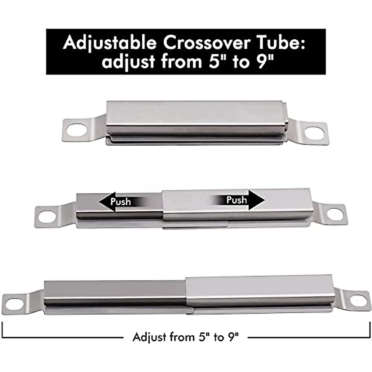 Adviace Grill Replacement Parts for Kenmore 6 Burner 146.23681310 146.47223610 146.23766310 PG-40612SOL Gas Grill Flame Tamer 40800023 Grill Burner 40700125 Crossover Tubes