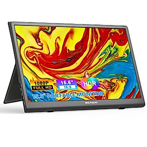 FANGOR 15.6" Portable Monitor, 1080P FHD USB-C HDMI Travel Monitor, Ultra Slim Computer Gaming Display with Smart Cover, Second External Screen for Laptop PC Switch Phone Xbox
