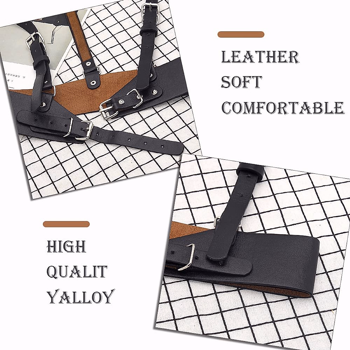 Miwcff Leather Harness For Women Waist Punk Belt Fashion Body Chain Goth Adjustable Body Corset Accessories For Party Dating (29"-33")