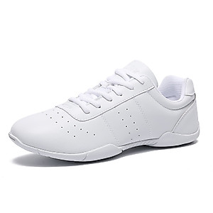 LANDHIKER Cheer Shoes Women White Dance Shoes Girls Youth Cheerleading Fashion Sports Shoes Tennis Training Athletic Shoes Flats