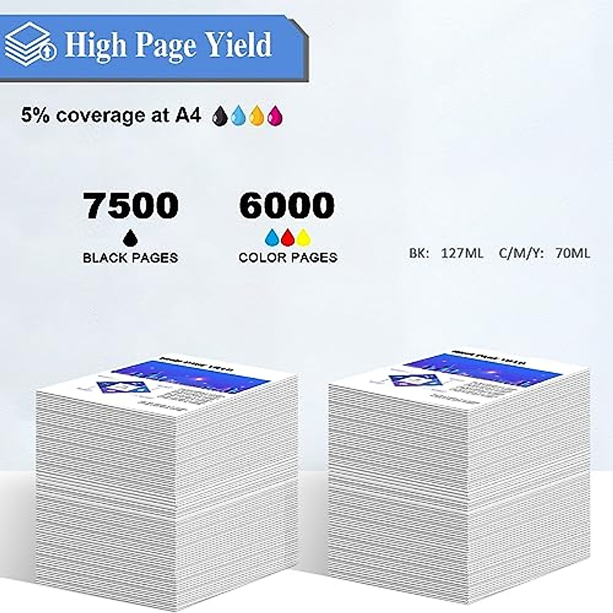 SHUOLEI 542 Ink Compatible Refill Bottle Ink 542 T542 Work for EcoTank Pro ET-5150 ET-5170 ET-5180 ET-5800 ET-5850 ET-5880 ET-16650 ET-16600 Workforce ST-C8000 (4 Packs, BK/C/M/Y)