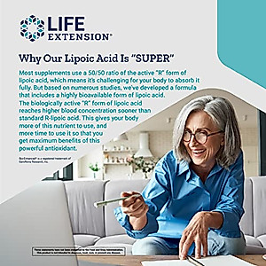 Life Extension Super R-Lipoic Acid 240 mg - Supports Cellular Energy - Supplement for Anti-Aging and Liver Health - Non-GMO, Gluten-Free - 60 Vegetarian Capsules