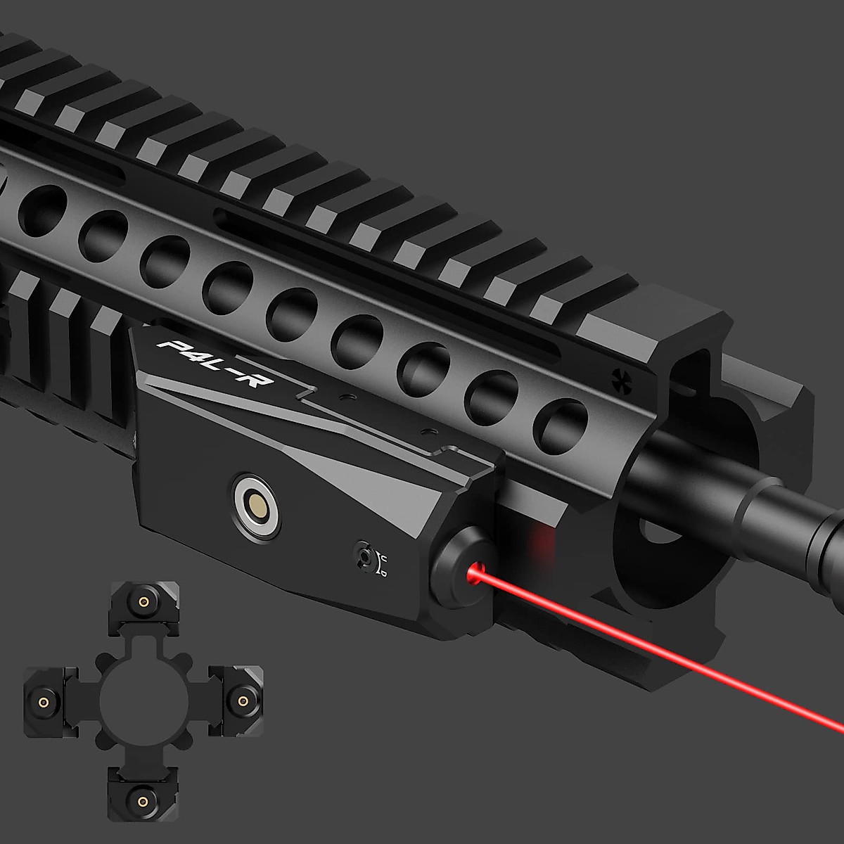 Votatu P4L-R Rifle Laser Sight for Picatinny, Tactical Rail Red Laser Beam with Strobe Function, USB Magnetic Rechargeable