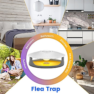 HiAnifri Flea Traps for Inside Your Home,Flea Killer for Home with Sticky Pads,Easy to Use 2 LED Light Modes Flea Light Trap for Indoor Outdoor, Effective Flea Home Treatment for House