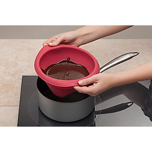 HIC Kitchen Rose Levy Beranbaum’s Baking Bowl Double Boiler, European-Grade Silicone, Red, 1.5-Quarts (6-Cups) Capacity