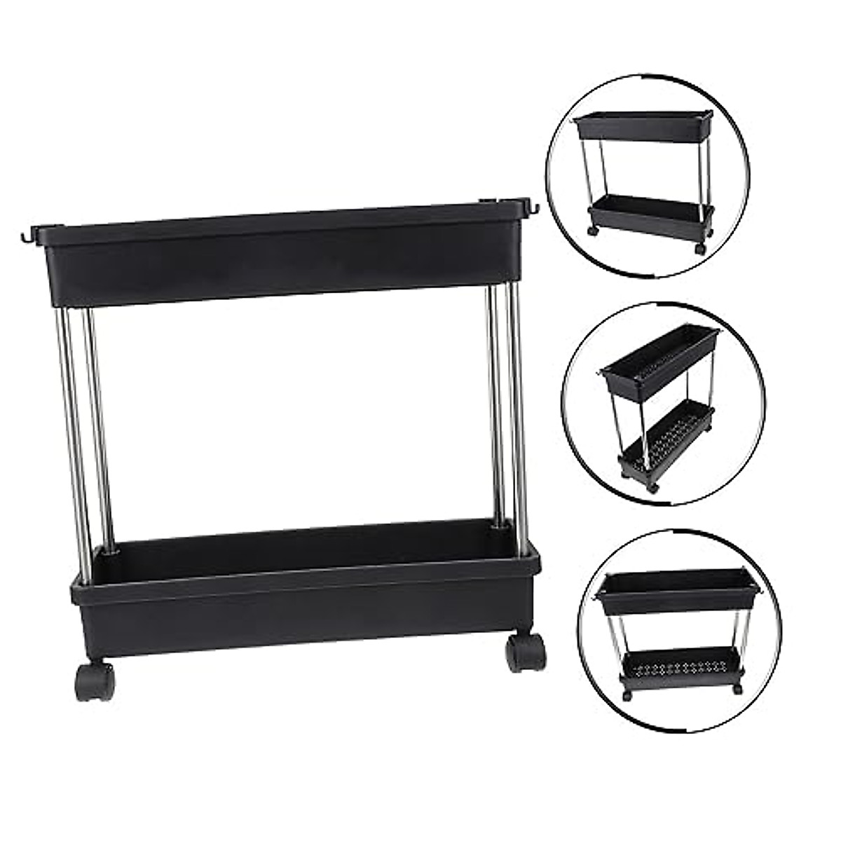 GRIRIW Shelf l Brackets Heavy Duty Heavy Duty Storage Shelves Plastic Stand Adjustable Shelving Kitchen Rolling cart Rolling Utility cart Storage Cart Floor Toiletries Stand Office Tray
