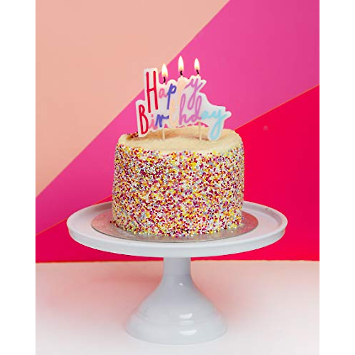 Talking Tables Purple and Pink Happy Birthday Candles Cake Topper | Pastel Party Decorations for Girls Party, Kids, Adults