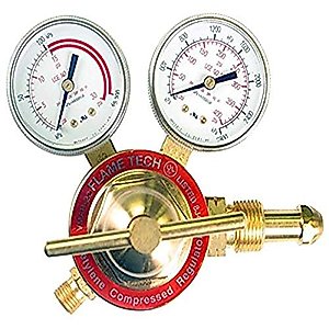 Flame Tech Medium Duty Acetylene Regulator, Forged Brass Body and Bonnet, Premium Quality Acetylene Torch Kit, Easy to Read Dual Scale, Victor Compatible