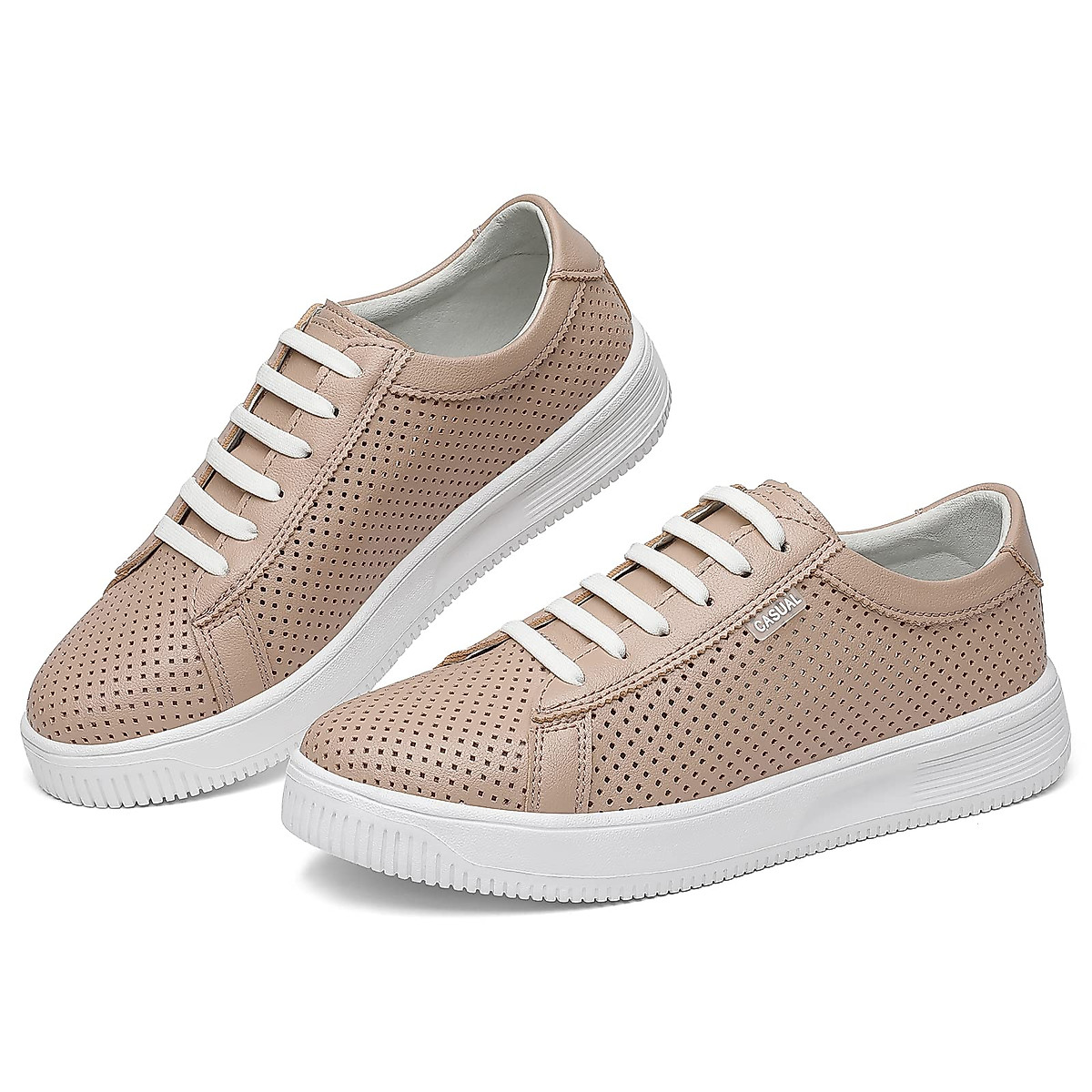 Women Lightweight Sneakers Breathable Casual Lace Up Fashion Walking Shoes Easy Clean Stylish Shoes Brown 8