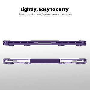 Yebiseven Case for M3/M2 MacBook Air 15 inch 2024 2023 Released A3114/A2941, Heavy Duty Shockproof Laptop Case with Keyboard Cover & Trackpad Protector & OTG Adapter & 2 Webcam Cover, XK-Purple