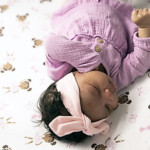 Little Muffincakes Extra Soft Cotton Fitted Crib Sheet, Ballerina Theme (Zhara) - Standard Size, 1 Pack, Pink,Small Single