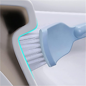 SAAKO Plastic Toilet Brush Wall Mounted Floor Toilet Bowl Brush Toilet Cleaner Brush and Holder Set Bathroom Cleaning Scrubber