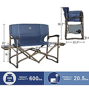 TIMBER RIDGE Director Chair, 16.54" x 37.8" x 35.04", Blue