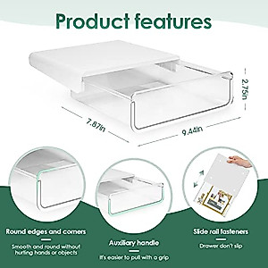 The Drawers Under The Table are Easy to Organize, Transparent Plastic Pencil Drawer Under The Table, Hidden Drawer, Transparent Pencil Drawer (Large)