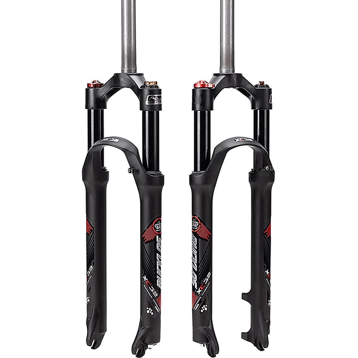 BUCKLOS Mountain Bicycle Suspension Forks, 26/27.5/29 inch MTB Bike Front Fork with Preload Adjustment, 100mm Travel 28.6mm Threadless Steerer