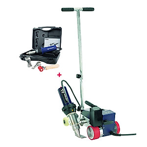 AC220V Roofer RW3400 Automatic Roofing Plastic Hot Air Welder with 40mm Overlap Nozzle for Welding Roofing TPO PVC Membrane with Free Hot Air Gun Kit (230V Roofer Welder+120V Hot air Gun Kit)