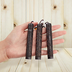 WEBEEDY 3 Pieces Sewing Needle Holder Carved Wooden Case, Pocket Portable Sewing Storage Tube Embroidery Needle Case for for Toothpick Hand Sewing Crafts DIY Sewing Tools Organizer