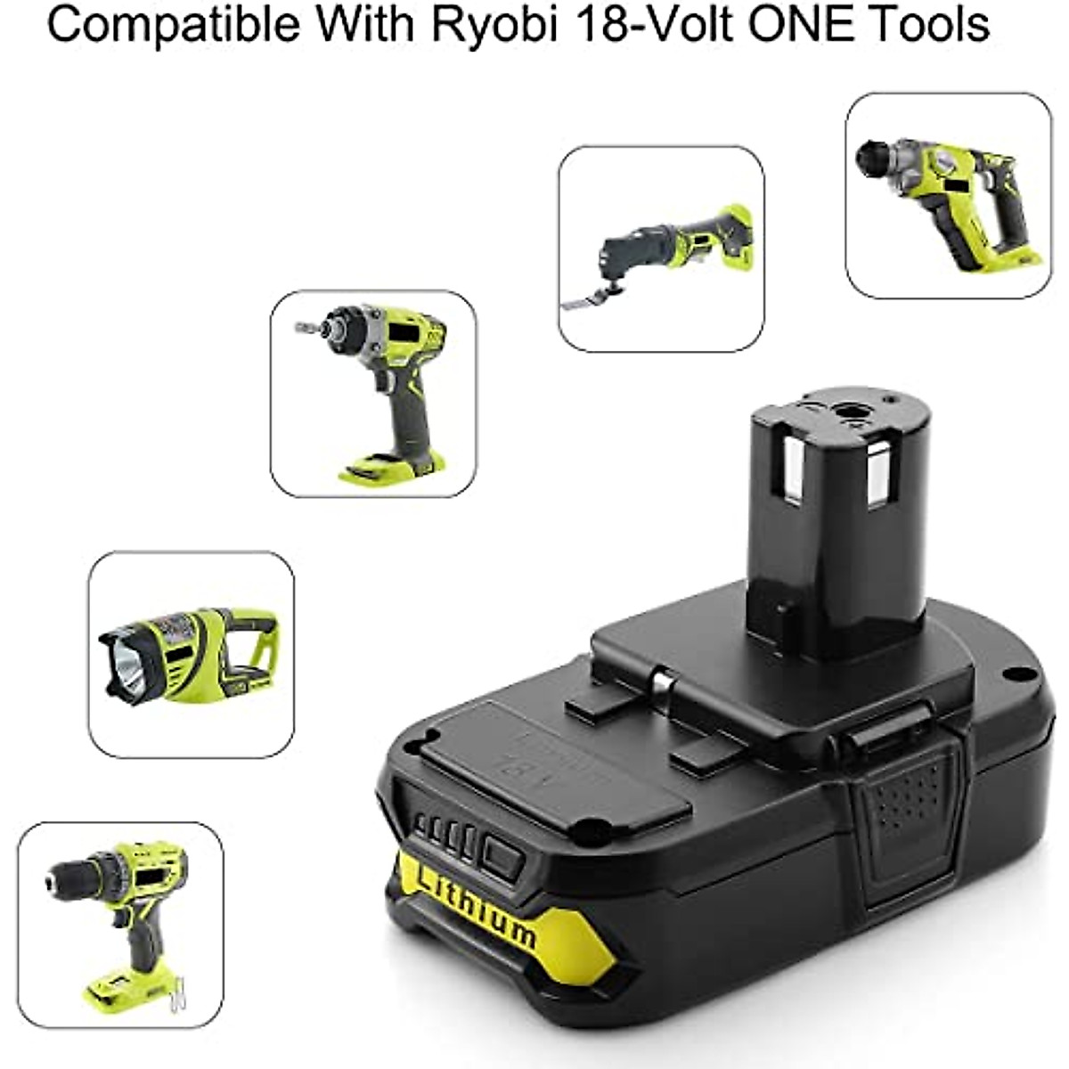 2 Pack 3.6Ah 18V P102 Battery Replacement for Ryobi 18v Battery and Charger Combo Replace for Ryobi 18 Volt Battery & P117 Charger Charging Station Compatibe with Ryobi 18volt Drills Starter Kit
