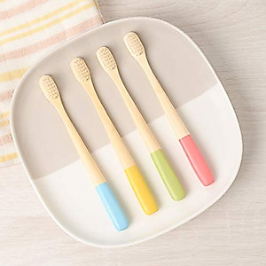 LaBoos Bulk Colorful Kids Bamboo Toothbrushes,Best Nature Manual Travel Toothbrush, New Extra Soft Compact Bristle Gum Toothbrush,Best Toothbrush For Gingivitis And Sensitive teeth (8 PCS)