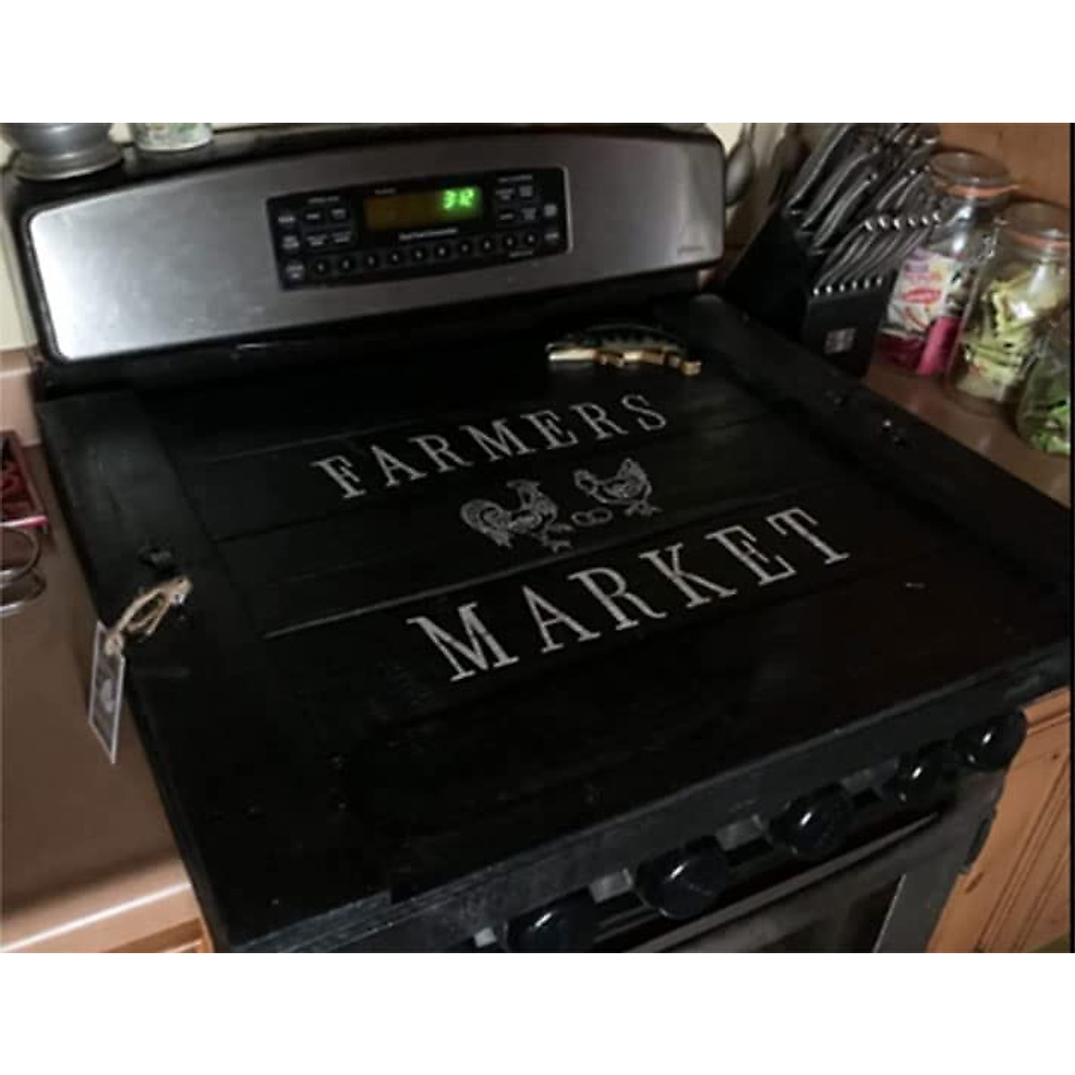 Custom Farmhouse Noodle Board Stove Cover for Gas or Electric Range