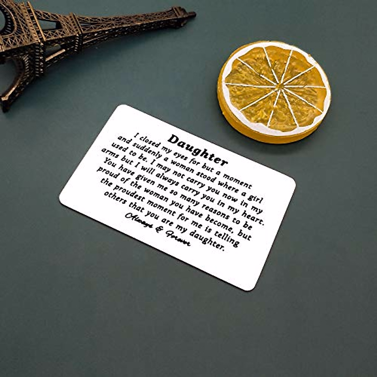 Jielahua Engraved Wallet Card for Daughter's Graduation, Birthday, Christmas - Gift from Mom, Dad, Proud of Daughter