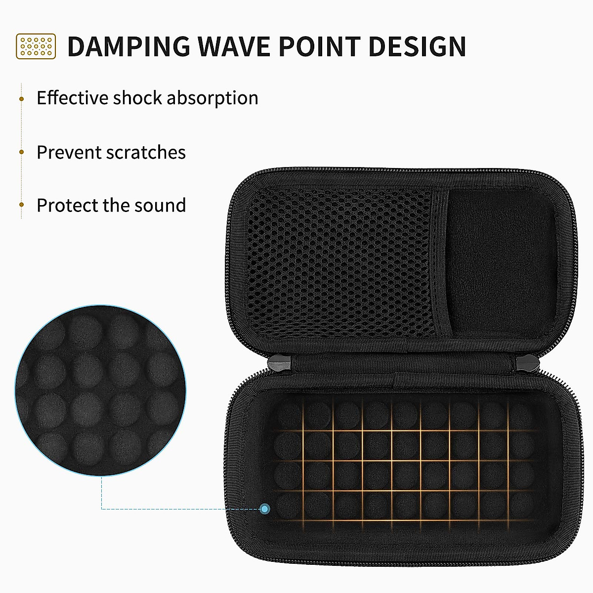 Yinke Hard Case for Marshall Emberton Bluetooth Speaker, Hard Organizer Portable Carry Cover Storage Bag (Emberton Black)